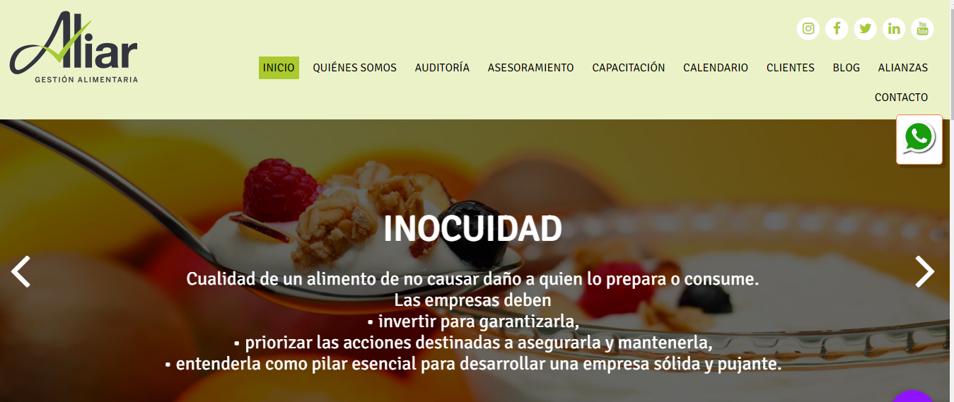 Inocuidad y Gestión Alimentaria | Aliar Gestiona